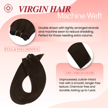 Moresoo Virgin Machine Weft Hair Sew in Real Human Hair Extensions ...