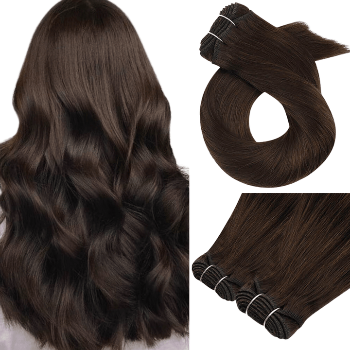 Moresoo Virgin Machine Weft Hair Sew in Real Human Hair Extensions ...